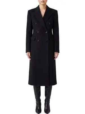 Tagliatore Double Breasted Long Coat - Blue