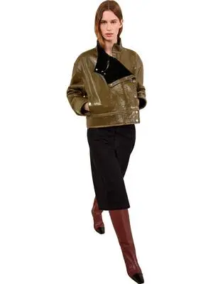 Ulla Johnson ULLA JOHNSON Honora Leather Jacket Lichen