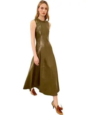 Ulla Johnson Juliette Leather Dress - Lichen
