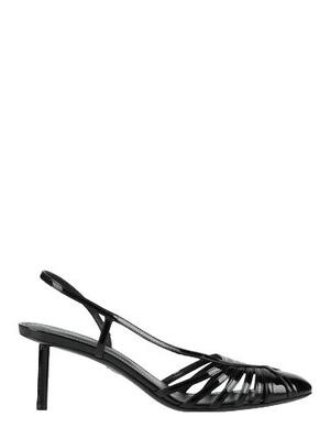 SALVATORE FERRAGAMO FERRAGAMO Black Patent Leather Slingback Pumps