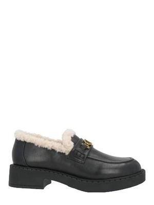 TWINSET Embellished Leather Loafers - Black