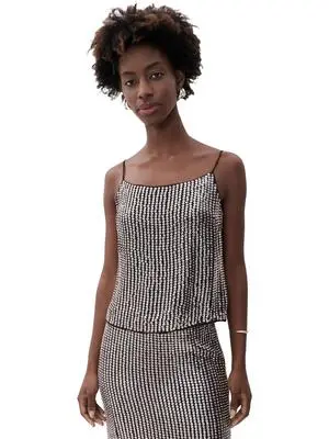 Rag & Bone Lili Sequined Tank - Chocolate