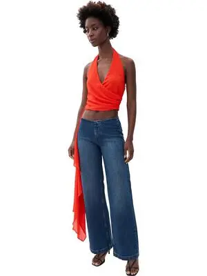 MADISON THE LABEL Eliza Halterneck Top - Red