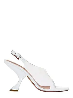 Amina Muaddi Mackenzie Thong Heeled Sandals - White
