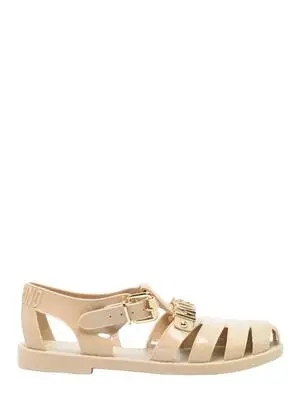 Moschino MOSCHINO Plaque Caged Sandals Neutrals