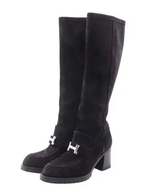 Hermès Folie H-logo Knee-high Boots - Black