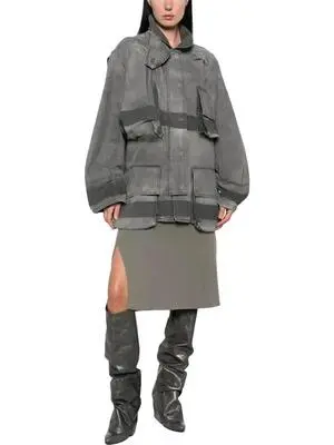 6397 Multi-pocket Cotton Coat - Grey