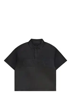 PURPLE BRAND Logo-embossed Leather Polo Shirt - Black