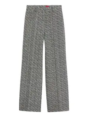 Hugo Stretch Herringbone Wide-leg Trousers - Grey