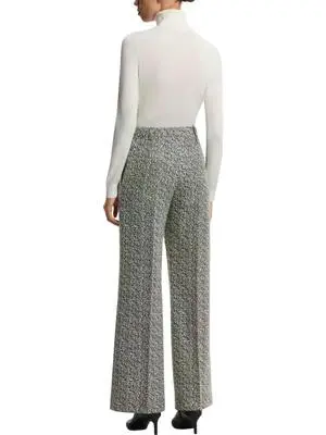 Hugo Stretch Herringbone Wide-leg Trousers - Grey