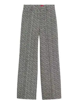Hugo Stretch Herringbone Wide-leg Trousers - Grey
