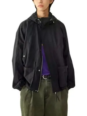 STUDIO TOMBOY Zip-up Hooded Jacket - Black