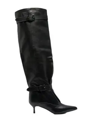 GISEL B GISEL B Buckle-Strap Pointed-Toe Boots