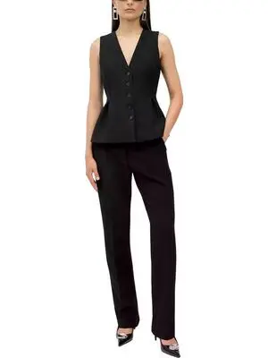 Hugo Peplum Hem Waistcoat - Black