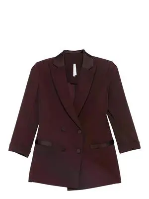 Imperial Bordeaux Cotton Double-breasted Jacket - Red