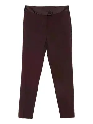 Imperial Cotton Trousers With Satin Waistband - Red