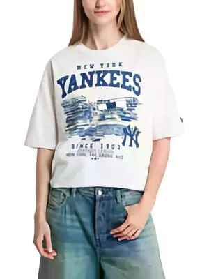 New Era Mlb Slub Stadium T-shirt - Neutrals