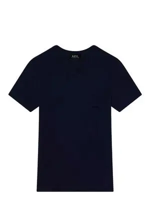 A.p.c. A.P.C. Logo Embroidered Fitted T-Shirt Blue