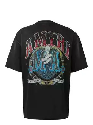 Amiri Crystal-embellished Logo-print T-shirt - Black