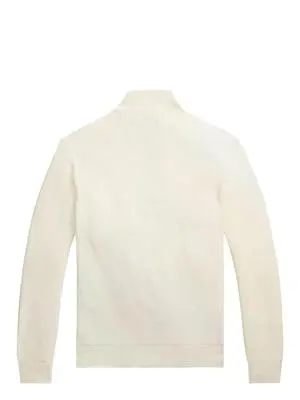 Polo Ralph Lauren Quarter-zip Logo-embroidered Sweater - Neutrals