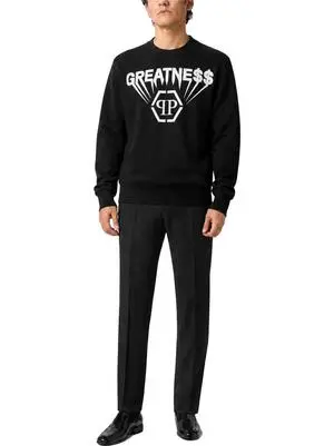Philipp Plein Printed Fleece Sweatshirt - Black