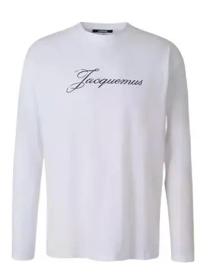 Jacquemus Logo-print Long-sleeve T-shirt - White