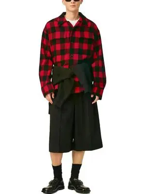 AMI Paris AMI Paris Wide Check Wool Overshirt Red