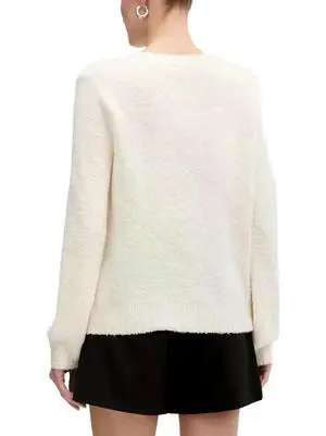 MORGAN Embellished Bouclé-knit Sweater - Neutrals
