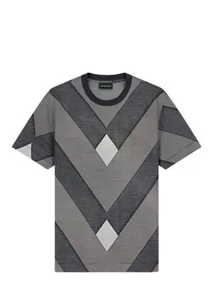 Emporio Armani Chevron-patterned T-shirt - Grey