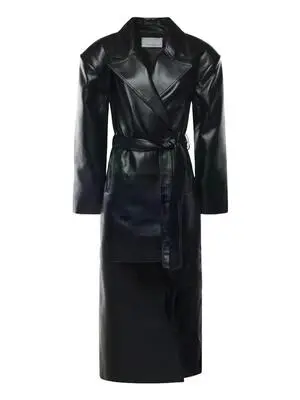 THE FRANKIE SHOP Tina Faux-leather Coat - Black