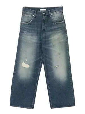SUNFLOWER Distressed-effect Wide-leg Jeans - Blue