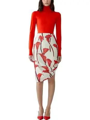 Carolina Herrera Mock Neck Sweater - Red