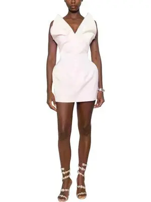 Magda Butrym Sculptural V-neck Dress - Neutrals