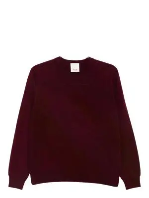 ALLUDE Allude Crew Neck Long Sleeve Sweater Red