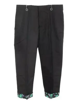 Dior Floral-print Hem Trousers - Black