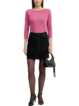 BENETTON Fine-knit Three-quarter Sleeve Sweater - Pink