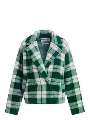 Essentiel Antwerp Checked Double-breasted Cardigan - Green