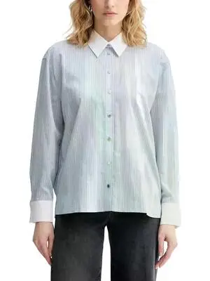 MORGAN Striped Crystal Embellished Shirt - Blue