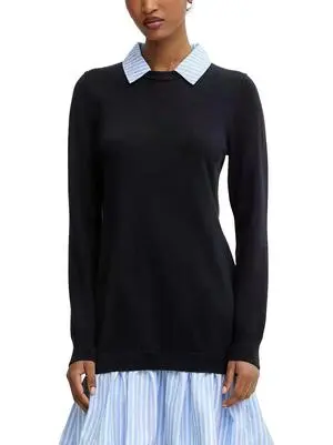 MORGAN Morgan Layered Effect Striped Detail Mini Dress