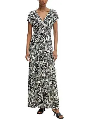 MORGAN Morgan Leaf Print Maxi Dress