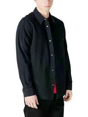Calvin Klein Button-down Chest-pocket Shirt - Black