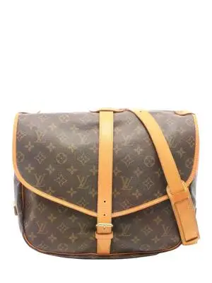 LOUIS VUITTON 1993 35 Saumur Monogram Crossbody Bag - Brown