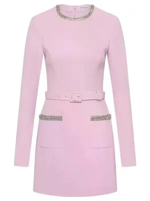 Rebecca Vallance Yolanda Embellished Long Sleeve Mini Dress - Pink