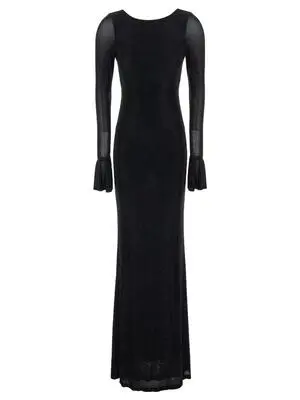 TWENTY FOURHAITCH Algedi Crystal Embellished Maxi Dress - Black