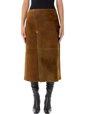 Studio Nicholson Melete Wrap Midi Skirt - Brown