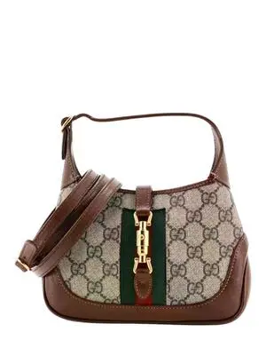 Gucci Jackie 1961 Gg Coated Canvas Mini Hobo Bag - Brown