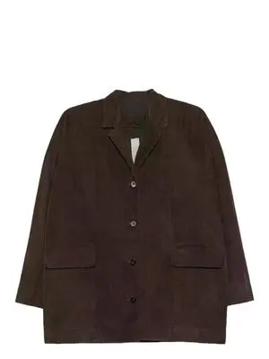 PRIVATE 0204 Corduroy Button-up Jacket With Notched Lapels - Brown