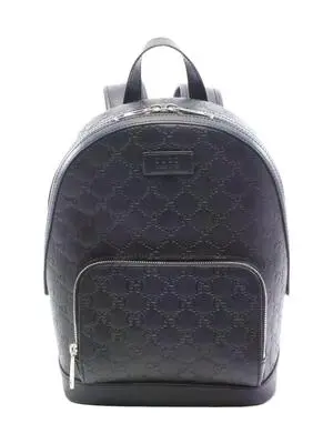 GUCCI GUCCI GG Logo Leather Backpack
