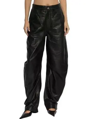 ROTATE BY BIRGER CHRISTENSEN Leather Cargo Pants - Black