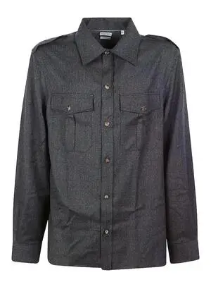 Brunello Cucinelli Epaulette Button-down Shirt Grey